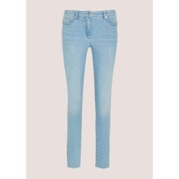 Madeleine Mode Regular-fit-Jeans MADELEINE "Jeans Skinnyjeans mit Formbund", Damen, Gr. 44, N + K Gr, beige (bleached), Obermaterial: 97% Baumwolle CO. 3% Elasthan EL., Jeans Regular-fit-Jeans
