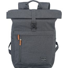 Freizeitrucksack Travelite "BASICS Rollup Rucksack", Damen, Gr. B/H/T: 37cm x 60cm x 16cm, grau (anthrazit), Polyester, Rucks&auml;cke Freizeitrucksack, Topseller