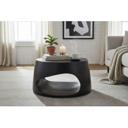Couchtisch Sit, schwarz, B:75cm H:38cm T:75cm, Mango massiv, Tische, Couchtisch, mit offenem Ablagefach