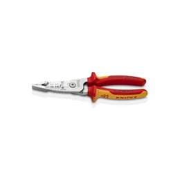 Knipex 13 76 200 ME Multifunktions-Elektrikerzange metrisches Modell isoliert mit Mehrkomponenten-H&uuml;llen, VDE-gepr&uuml;ft verchromt 200 mm)