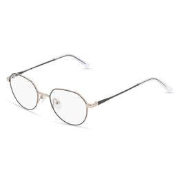 Fielmann BD 514 FA Brille Teenager | Fassung: Vollrand, Panto, Gold Grau