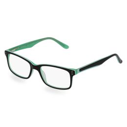 Fielmann LD 003 FLEX CL Brille Teenager | Fassung: Vollrand, Quadratisch, Schwarz Gr&uuml;n