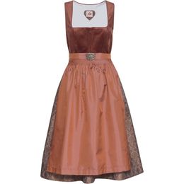 Spieth & Wensky Spieth & Wensky Samt Midi-Dirndl Elli Orange (Gr&ouml;&szlig;e: 42)