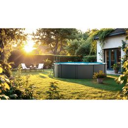 GRE Stahlwandpool-Set 'Anthracite' &Oslash; 350 &times; 132 cm