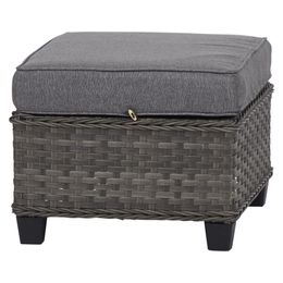 Gartenhocker 'Delia' Aluminium grau 60 x 30 x 50 cm
