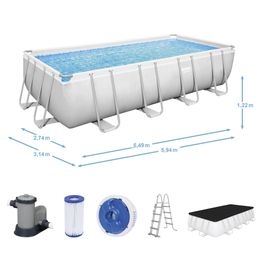 Bestway Frame-Pool-Set 'Power Steel' 549 x 274 x 122 cm mit Sicherheitsleiter und Filterpumpe