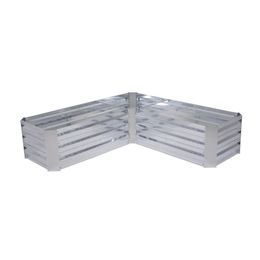 Garden Pleasure Beetumrandung 'Magnolia' Stahl silbern 120 x 45 x 30 cm