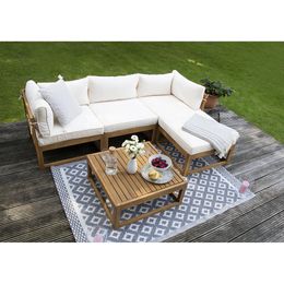 Bellavista Loungem&ouml;belset 'Karmoy' Holz beige 5-teilig