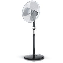 Brandson Standventilator 40cm, Ventilator Standfu&szlig; h&ouml;henverstellbar, hoher Luftdurchsatz, 3 Leistungsstufen, 80&deg; Oszillation, Schwarz/Silber