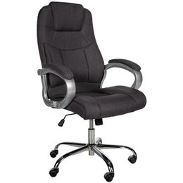 CLP B&uuml;rostuhl ergonomisch Apoll XL, h&ouml;henverstellbar drehbar, mit Armlehnen und Wippmechanismus, Stoffbezug schwarz, Schreibtischstuhl f&uuml;r B&uuml;ro