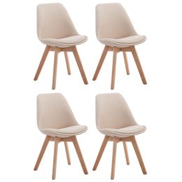 CLP 4er Set Retrost&uuml;hle Borneo V2 Mit Stoffbezug Und Hochwertiger Polsterung I Lehnst&uuml;hle Mit Holzgestell