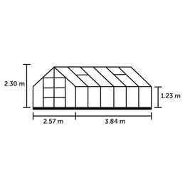 HALLS Gew&auml;chshaus 'Universal 128' 257 x 384 cm mit 6 mm Doppelstegplatten schwarz