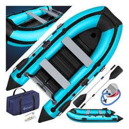 Kesser&reg; Schlauchboot 3,20 m f&uuml;r 4 Personen - WAVE Motor geeignet Freizeitboot Paddelboot Motorboot Angelboot - mit 2 Sitzb&auml;nken - Alu-Boden Paddel Pumpe Reparaturset & Tasche aufblasbar PVC