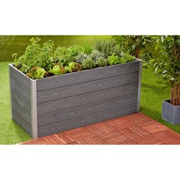 Hochbeet WPC grau/braun 160 x 75 x 70 cm