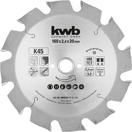 kwb Kreiss&auml;geblatt Hartmetall 12 Z&auml;hne &Oslash; 160 x 20 mm