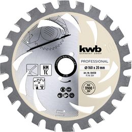 kwb Kreiss&auml;geblatt Hartmetall 24 Z&auml;hne &Oslash; 160 x 20 mm