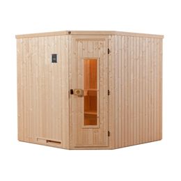 Weka Elementsauna 'Varberg 3' mit 7,5 kW OS-Ofenset, Steuerung und Massivholzt&uuml;r 192 x 192 x 199 cm