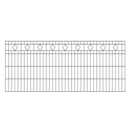 deutsche zauntechnik Doppelstabmattenzaun-Set 'Residenz standard Malaga' anthrazit 800 x 80 cm