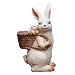 Osterhase Hasenmutter mit Kind 39 x 16,5 cm