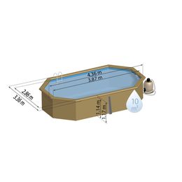 GRE Massivholzpool-Set 'GREnade 2' 436 x 336 x 117 cm mit Leiter und Sandfilter
