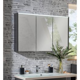 Fackelmann LED-Spiegelschrank 'Denver' anthrazit 110 x 68,5 x 16 cm