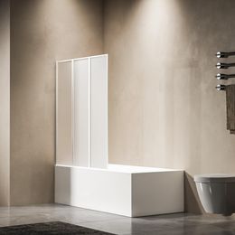 Badewannenfaltwand 'Jana' wei&szlig; 3-teilig 120 x 140 cm