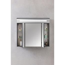 Fackelmann LED-Spiegelschrank 'Kara' anthrazit matt 79,5 x 70 x 22,5cm