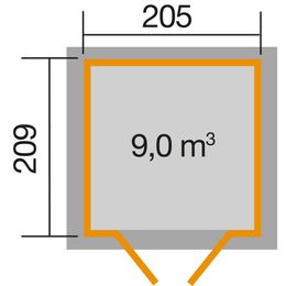 Weka Blockbohlenhaus 'Luna Color 1' schwedenrot