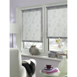 EasyFix Rollo 'Dekor' mit Stickerei silber 120 x 150 cm