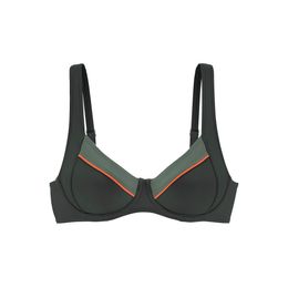 Lascana Bikinitop 'Yuna' Damen Gr&ouml;&szlig;e 75 oliv / orange