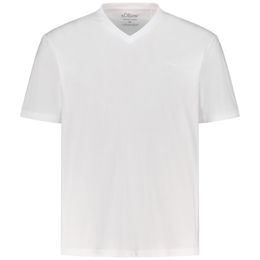Gro&szlig;e Gr&ouml;&szlig;en s.Oliver Basic-T-Shirt mit V-Ausschnitt Farbe wei&szlig; Gr&ouml;&szlig;e: 5XL