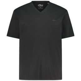 Gro&szlig;e Gr&ouml;&szlig;en s.Oliver Basic-T-Shirt mit V-Ausschnitt Farbe schwarz Gr&ouml;&szlig;e: 5XL