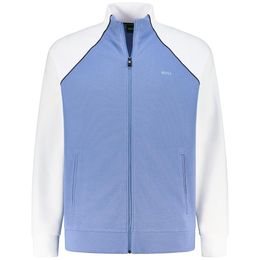 Gro&szlig;e Gr&ouml;&szlig;en BOSS Sweatjacke in Two-Tone Optik, elastsich Farbe graublau Gr&ouml;&szlig;e: 4XL