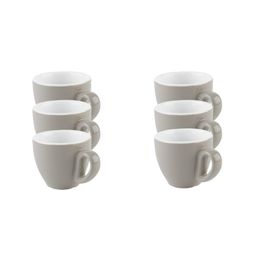 Espressotasse APS "6er Set Espresso Tassen -SNUG-", grau, H:5,5cm &Oslash;:6cm, Porzellan, Trinkgef&auml;&szlig;e, Espressotasse, f&uuml;r Hei&szlig;getr&auml;nke aller Art geeignet
