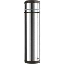 Isolierflasche Emsa "Mobilty", grau (silberfarben, anthrazit), 1.000ml, Edelstahl, Trinkflaschen, Isolierflasche, Edelstahl schwarz, SAFE LOC-Verschluss, 100% dicht, 12h hei&szlig;/24h kalt