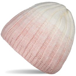 Strickm&uuml;tze styleBREAKER "Strickm&uuml;tze Farbverlauf mit Thermo-Fleece", Damen, rosa (rose, creme), 84% Polyacryl PAN. 9% Polyamid PA. 7% Polyester PES., Modisch, M&uuml;tzen Strickm&uuml;tze