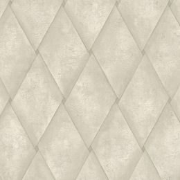 Vliestapete marburg, grau (grau, beige), B:0,7m L:10,05m, Vlies, Tapeten, Raute, moderne Tapete f&uuml;r Wohnzimmer Schlafzimmer K&uuml;che