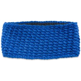 Stirnband styleBREAKER "Breites Grob Geh&auml;keltes Stirnband Einfarbig", Damen, blau, 100% Polyacryl PAN. Futter: 100% Polyester PES., Modisch, M&uuml;tzen Stirnband