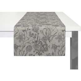 Tischl&auml;ufer Adam "Flower Cuv&eacute;e" Gr. 1, schwarz, B:50cm L:150cm, Bio-Baumwolle, Tischdecken