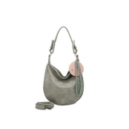 Schultertasche Fritzi aus Preussen "Fritzi Hobo", Damen, Gr. B/H/T: 10cm x 31cm x 33cm, grau, Polyurethan (PU), unifarben, Taschen Schultertasche, mit abnehmbaren Schultergurt