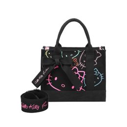Henkeltasche Fritzi aus Preussen "Izzy09 Limited Outline", Damen, Gr. B/H/T: 9cm x 21cm x 26cm, schwarz, Baumwolle, bedruckt, Taschen, im tollen Hello Kitty-Print