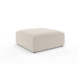 Polsterhocker OTTO HOME "HAILY Sitzhocker XL passend zur Serie, Ma&szlig;e B/T/H: 100/100/42 cm", beige (hellbeige), B:100cm H:42cm T:100cm, 100% Polyester, Hocker, Polsterhocker, als Modul oder separat verwendbar, f&uuml;r individuelle Zusammenstellung