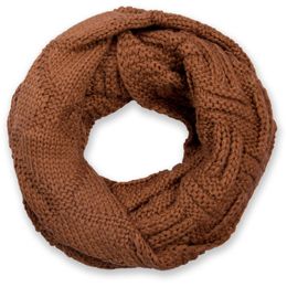 Strickschal styleBREAKER "Strick Loop mit Gitter und Rippenmuster", Damen, braun (cognac), Obermaterial: 100% Viskose CV., Modisch, Modet&uuml;cher