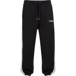 Jogginghose Fubu "Fubu FM243-006-1 Fubu Corporate Sprts Check Jogger", Herren, Gr. M, US-Gr&ouml;&szlig;en, schwarz, sand, wei&szlig;, 65% Baumwolle, 35% Polyester, loose fit, Hosen Jogginghose