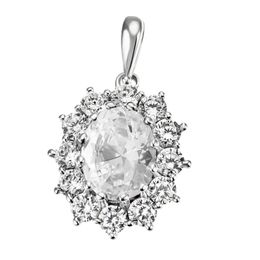 Kettenanh&auml;nger Firetti "Schmuck Geschenk Silber 925 Halsschmuck Anh&auml;nger Lady D Diana Royal", silberfarben, kristallwei&szlig;, kristallwei&szlig;, Schmuckanh&auml;nger, Damen, Silber 925 (Sterlingsilber), 2,1 g, Kettenanh&auml;nger, mit Glasstein, Zirkonia (synth.)