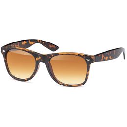 Wayfarer styleBREAKER "Nerd Sonnenbrille mit Rechteckigen Gl&auml;sern", Damen, braun (gestell braun demi, glas braun verlauf), Modisch, Sonnenbrillen