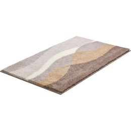 Badematte Grund "Hills", grau (taupe), H:20mm, Polyacryl, Badematten, Badematte, Badematte im Wellen-Design, mehrfarbiges Muster