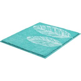 Badematte Grund "Duetto", blau (t&uuml;rkis), H:20mm, Polyacryl, Badematten, Badematte, Badematte mit Feder-Muster