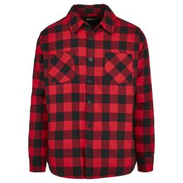 Langarmhemd Urban Classics "Urban Classics Herren Padded Check Flannel Shirt", Herren, Gr. L, US-Gr&ouml;&szlig;en, schwarz, rot, 100% Baumwolle, normal, Hemden