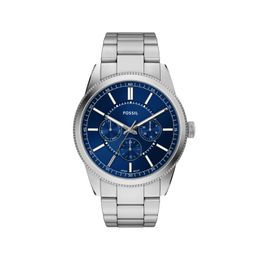 Quarzuhr Fossil "PEARSON", blau (edelstahlfarben, dunkelblau), Armbanduhren, Herren, Quarzuhr, Armbanduhr, Herrenuhr, Edelstahlarmband, analog, Tag, Wochentag